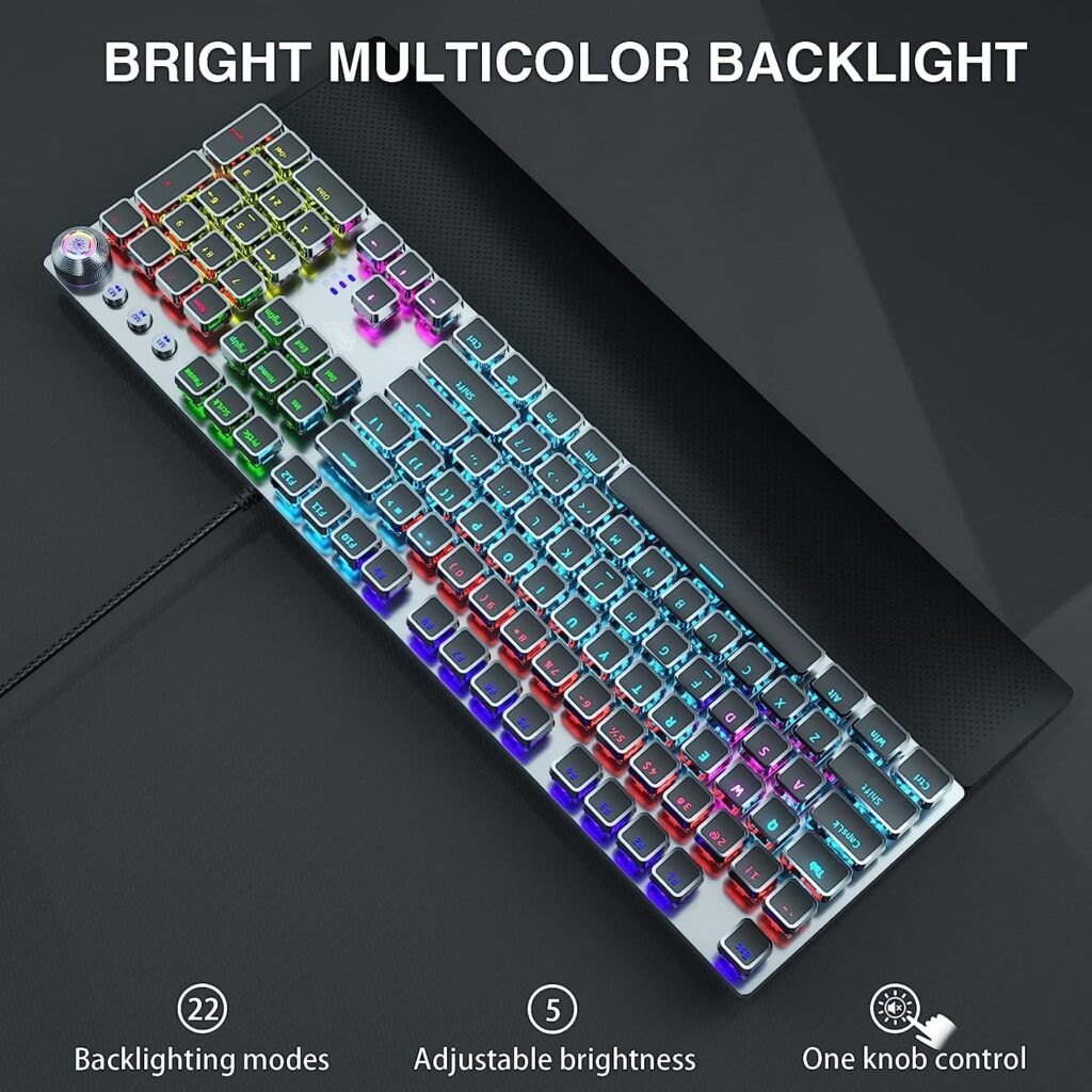 AULA F2088 RGB Wired Mechanical Gaming Keyboard With Knob | Black, Blue ...