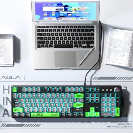 AULA F2088Pro Full Size USB Wired Mechanical Gaming Keyboard with Media ...