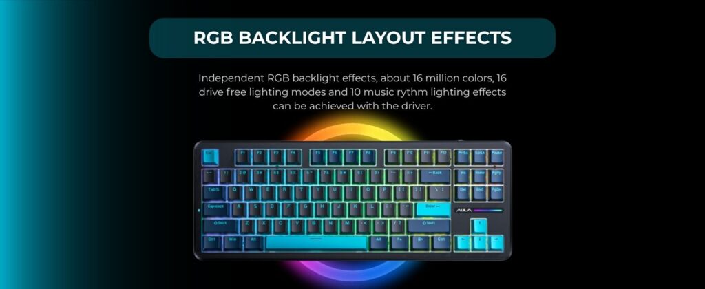 AULA F87 Wireless Tri Mode (2.4GHz/Type-C/BT) RGB Mechanical Gaming ...