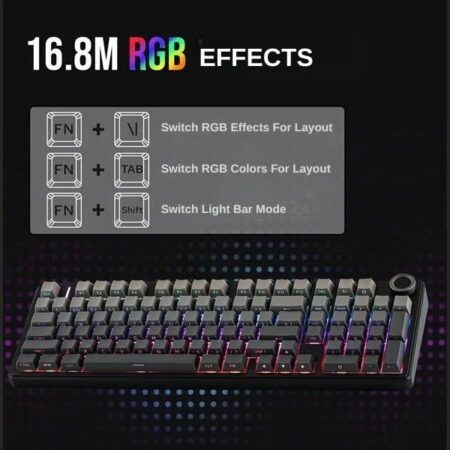 AULA F99 Pro 96% Side-Engraved Keycaps Tri-Mode Wireless Full Size ...