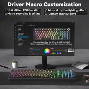 AULA F99 Pro 96% Side-Engraved Keycaps Tri-Mode Wireless Full Size ...