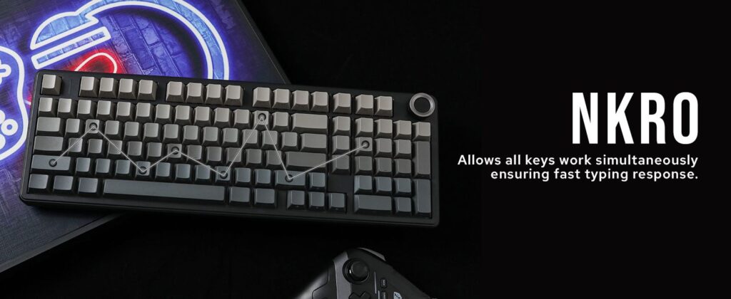 AULA F99 Pro 96% Side-Engraved Keycaps Tri-Mode Wireless Full Size ...