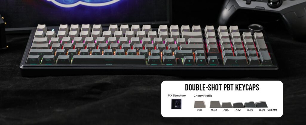 AULA F99 Pro 96% Side-Engraved Keycaps Tri-Mode Wireless Full Size ...